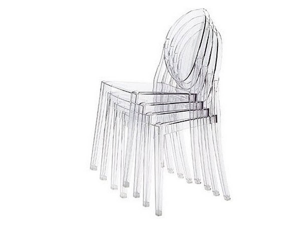 Lot de 4 chaises Victoria Ghost - Kartell