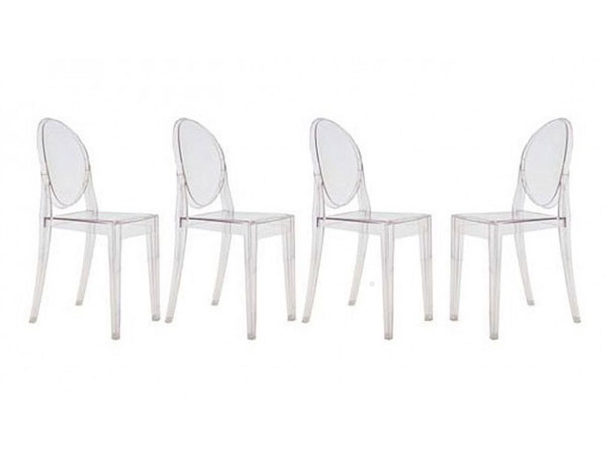 Lot de 4 chaises Victoria Ghost - Kartell